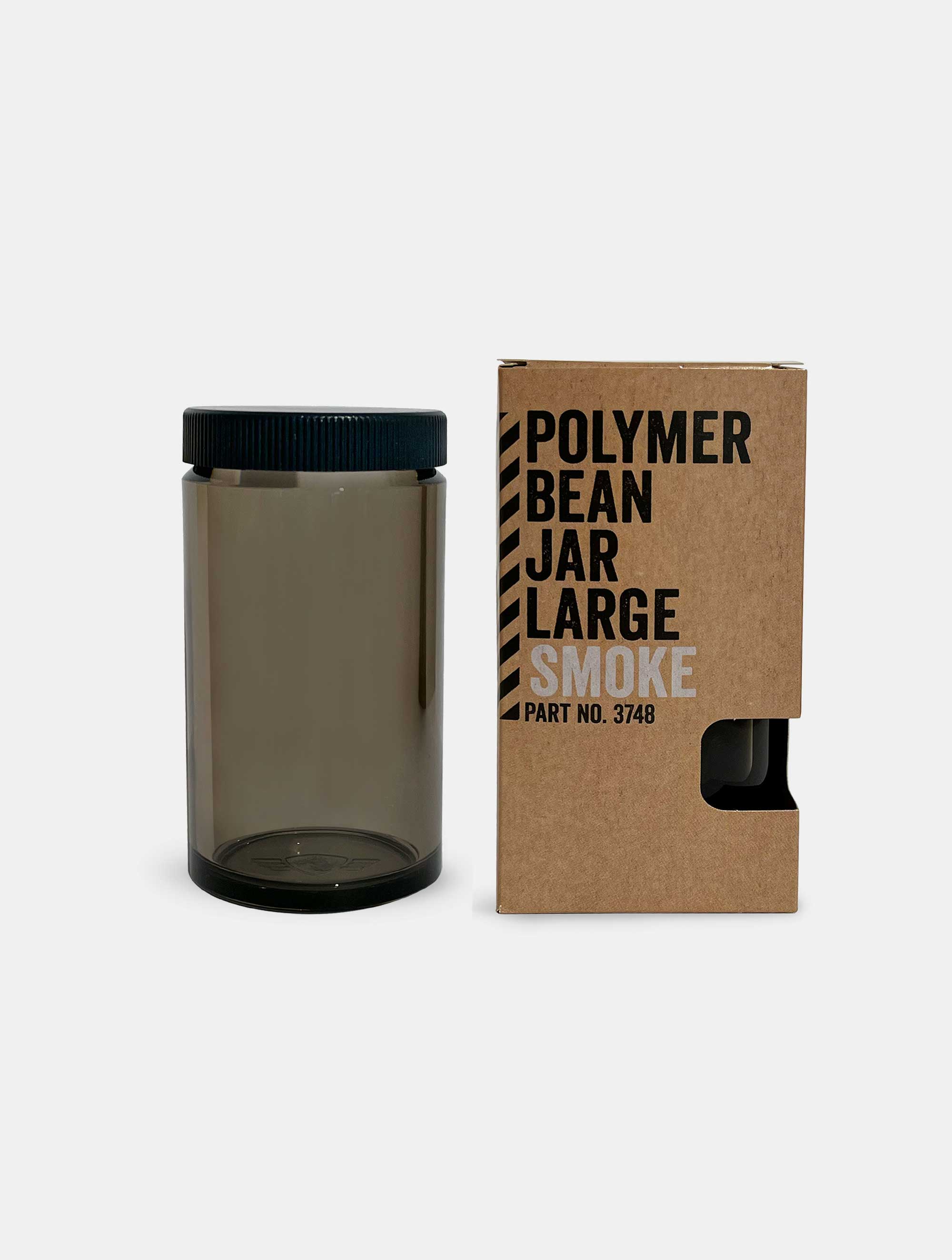 Polymer Bean Jar Large + lid, smoke